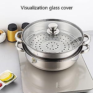 Steamer Pot Stainless Steel 2 Tier - Steam Pot with Lid Food Vegetable Cooker Pot Cooking Pan Steaming Pot Dim Sum Cookware Steamer For Kitcken Cooking Tool
