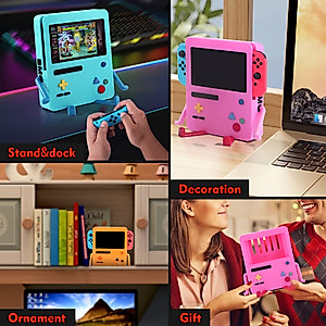 GRAPMKTG Charging Stand for Nintendo Switch OLED Accessories Portable Dock Compatible Cute Holder Playstand Video Game Room Decor Protector Gift Men Women Kids Boys Girls Adults Pink