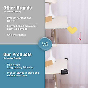 uxcell 8pcs Furniture Corner Cushions Foam Table Desk Cabinet Edge Cover Corner Guards Protectors Bumper, Black