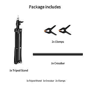 Selens Photography Backdrop Stand 30 Inches Small T Shape Support Light Stands Mini Holder for Photo Studio Tabletop Desktop Background Paper, T-Shape Background Support Stand Crossbar with 2 Clamps