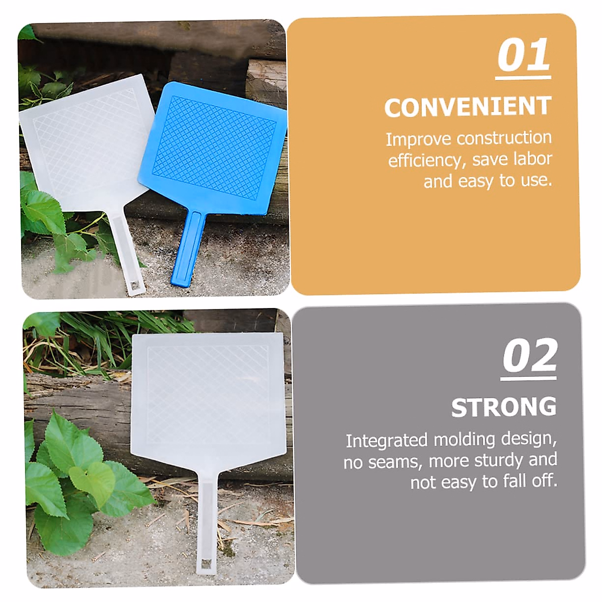 2pcs Plastering Cement Trowel Plastic Finishing Trowel Finishing Trowel for Cement Hand Trowel for Brick Plastic Trowel Finishing Trowel for Concrete Plastic Trowel