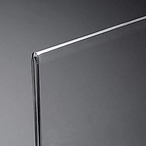 8.5x11 Acrylic Sign Holder, HIIMIEI Slant Back Sign Holders Portrait Ad Frames Clear Durable Flyer Display Stand for Office Home Store Restaurant Pack of 12