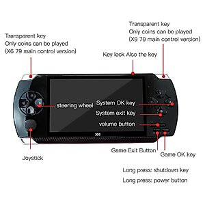 Black Handheld Game Console 4.3 inch Retro Handheld Games Consoles, Support Game Format GBA, NES ,SFC,MD(BIN),GB,GBC,FC,CPS1,CPS2,NEOGEO,SMS(GBA),GG(GBA)