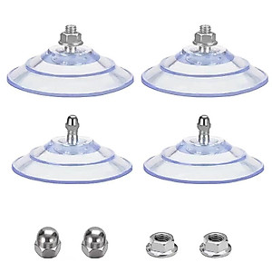 XJKJ 6 PCS cat Window Hammock Suction cat bass cat Hammock Hanging pet Supplies M8*15 Screw Transparent Suction Cup, Screw Suction Cup 85mm/3.4 "PVC Suction Cup