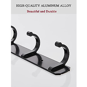 fammom CukAid Coat Rack Wall Mounted,Heavy Duty Metal Towel Hooks,Black Wall Coat Hook for Hanging Clothes,Cooking Tool,Towel,Wallets,Hat, Key,Bag. (Black, 6Hooks)