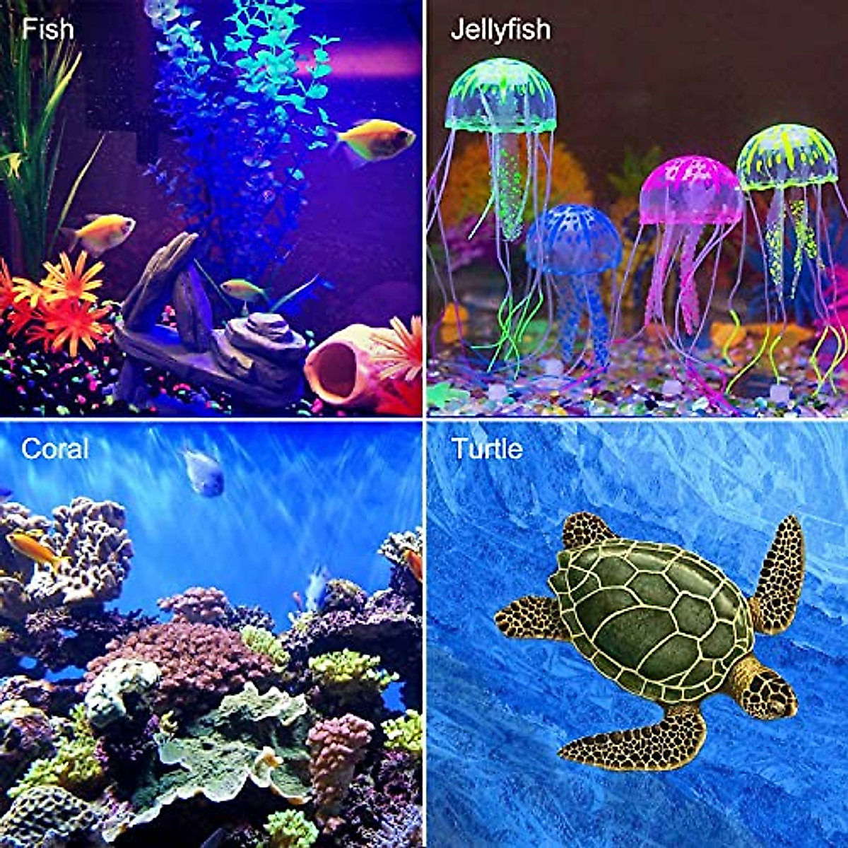 iKefe 11" Color Changing LED Fish Tank Aquarium Submersible Light with Remote/Colored Aquarium LED Tank Lights Fixture for Underwater Decorations, Plant Grow, Saltwater Freshwater Fish, KR5011