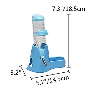 3 in 1 Hamster Water Bottle + Hamster Flying Saucer Exercise Wheel for Dwarf Hamster Mouse Rat Hedgehog (Blue)