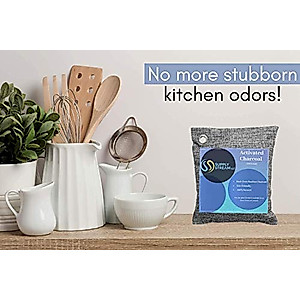Natural Charcoal Bamboo Bags / 4 Pack / Fresh Order Absorber Bag / for Home, Closet Pet Drawers / Air Deodorizer / Activated Charcoal Bags