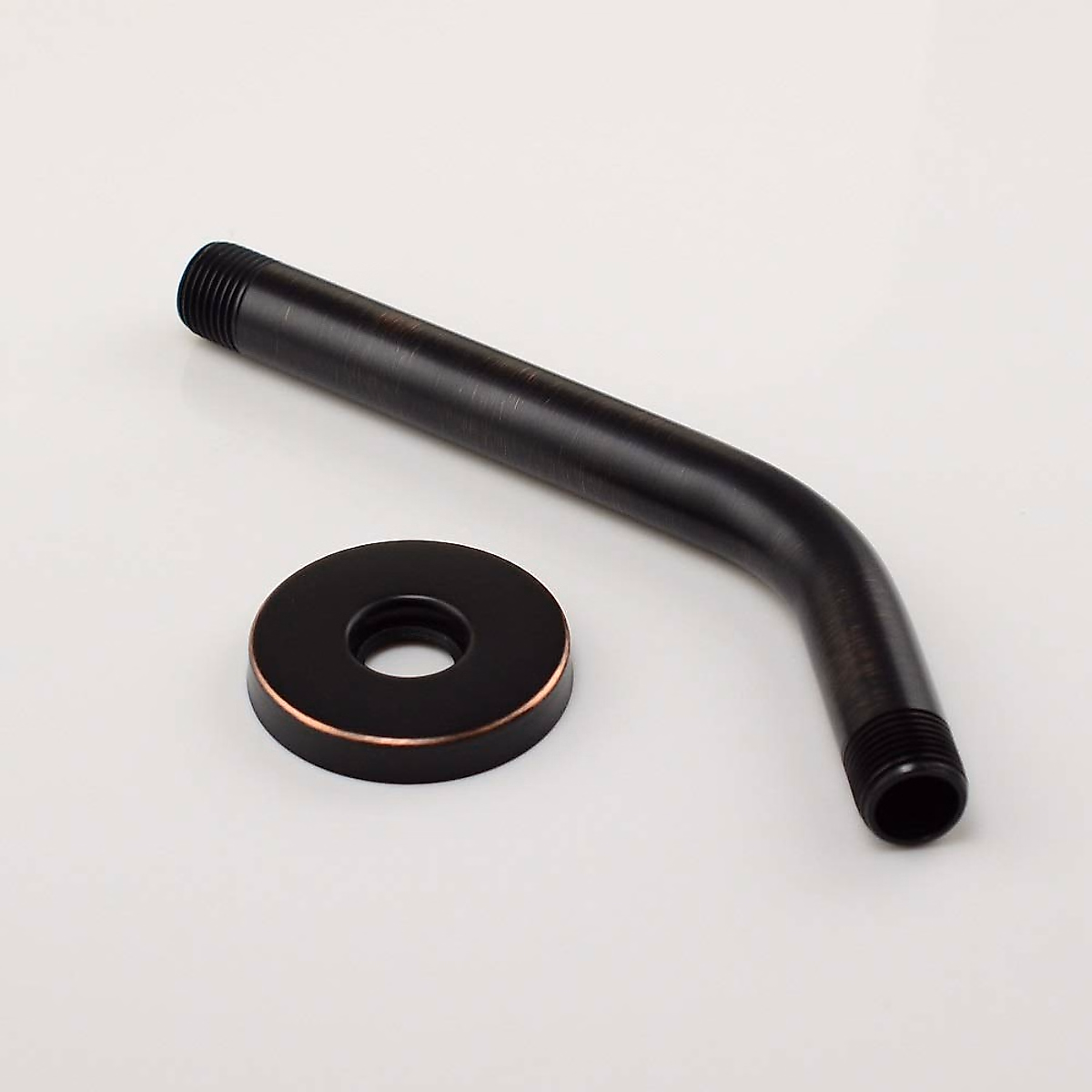 Purelux Shower Arm 8 Inches Universal Replacement Made of Stainless Steel, Oil Rubbed Bronze Finish Flange Included