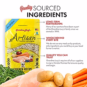 Grandma Lucy's Artisan Dog Food, Grain Free and Freeze-Dried - Artisan Chicken, 3Lb Bag