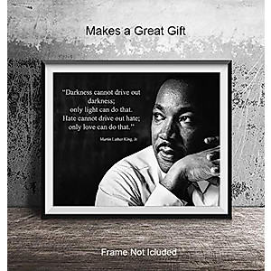 Martin Luther King Jr. Darkness Quote Wall Art Print - Ready to Frame Photo (8X10) - Home Decor - Makes a Great Educational Gift for Schools and Teachers - MLK Inspirational and Motivational