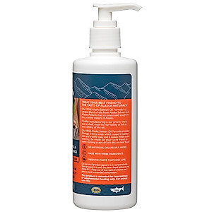Alaska Naturals – Wild Alaska Salmon Oil Formula Dog Food Topper – EPA and DHA Omega-3 - Supplement for Healthy Skin, Shiny Coat – Made in The USA – 8 oz. Pump Bottle