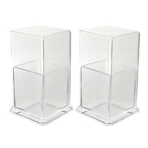 Nesha Design Components Clear Acrylic Cotton Swab Holder Cotton Pad Container Q-tip Case (2-Pack)