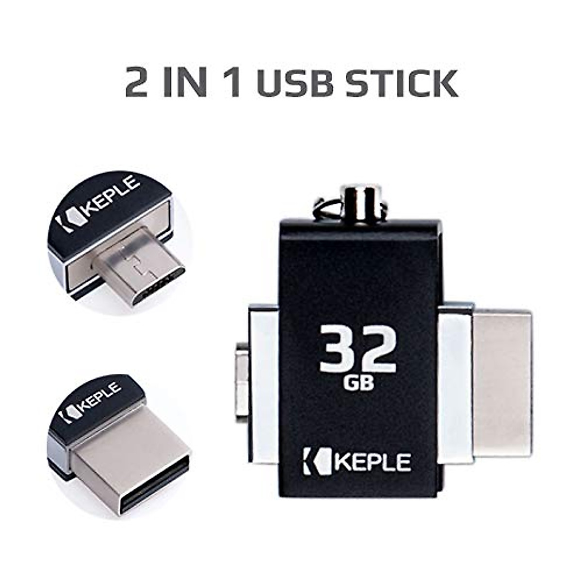 32GB USB Stick OTG to Micro USB 2 in 1 Pen Flash Drive Memory Stick 2.0 Compatible with Samsung Galaxy Tab S, S 8.4, S 10.5, S2 8.0, S2 9.7, A 7.0, A 8.0, A 9.7, A 10.1 | 32 GB Thumb Drive Dual Port