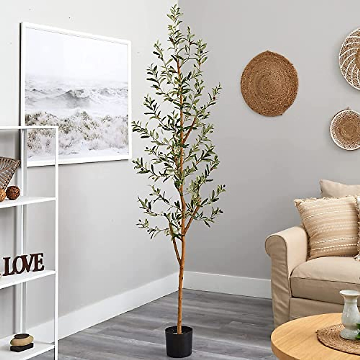 Nearly Natural 82” Olive Artificial Silk Trees Green