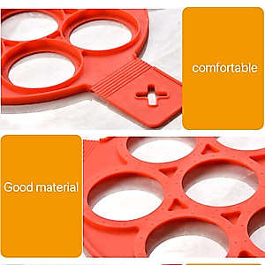 SPCCL Pancake mold maker 2pcs, Silicone pancake molds, Pancake Mold, Non Stick Pancake Maker, RoundHeart pancake mold, 7 Cavity, with 1 Silicone Brush, for MuffinPancakeEggs