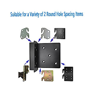 Bed Frame Bed Post Double Hook Slot Hardware Attachment Bracket for Wooden Bed-Set of 2