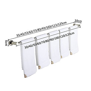 -Shelf Balcony Bathroom Towel Rail,Towel Rack Punch-Free Towel Bar, Towel Rail, Bathroom Towel Bar, Bathroom Accessories, Single Rod, Stainless Steel, Multiple/100Cm
