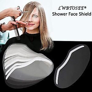 LWBTOSEE 100pcs Eyebrow Shield Disposable Hair Salon Hairspray Masks Cutting Coloring Face Protecting Barber Supplies Transparent Plastic Face Shield
