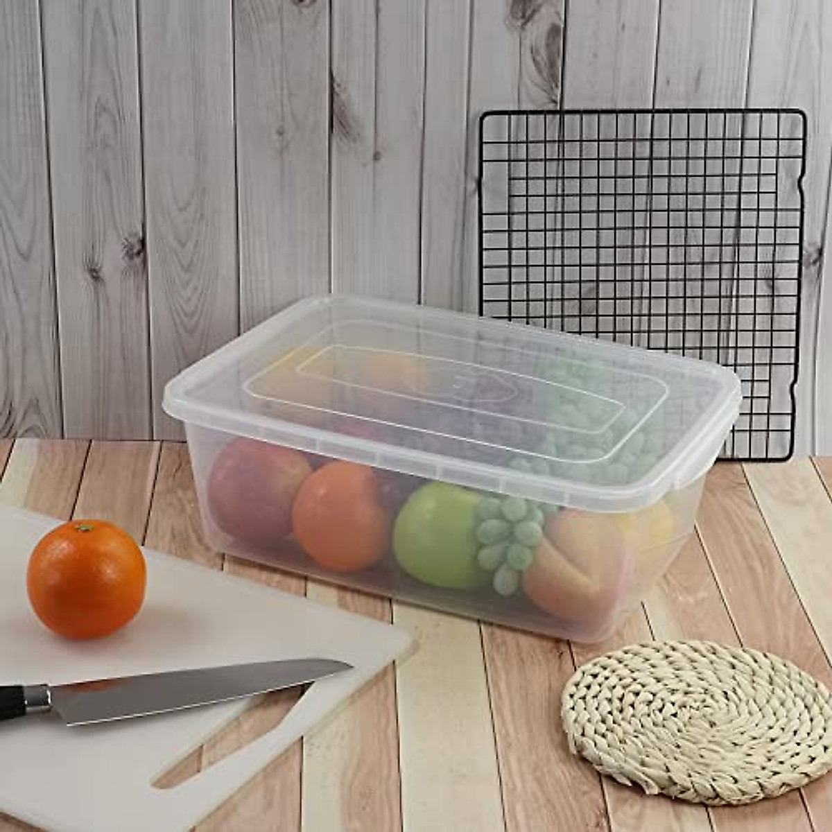 Pekky 13 Quart Plastic Bins Boxes with Lid, 3 Packs