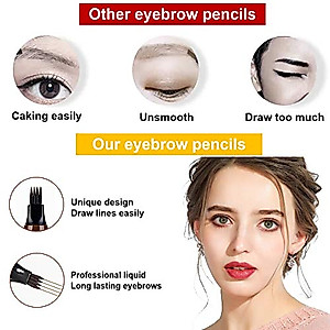3PCS Dark Brown Eyebrow Pen - Waterproof Microblading Eyebrow Pen,Long Lasting,Easily Create Natural Eyebrow Makeup