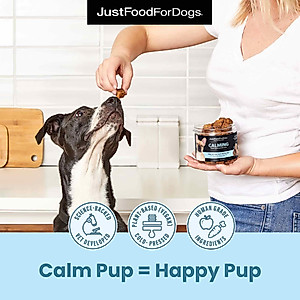 JustFoodForDogs Calming Supplement for Dogs Soft Chew to Support Stress and Anxiety, Melatonin, Relaxation Aid, Human-Grade Ingredients - 45 Count