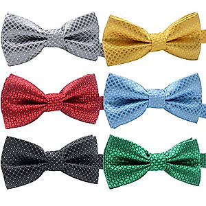 YOY Handcrafted Adorable Pet Bow Ties - 6-Pack Adjustable Neck Tie 11.4"-18.5" Polka Dots Bowties Dog Collar Neckties Kitty Puppy Grooming Accessories for Doggy Cat, 6 Colors