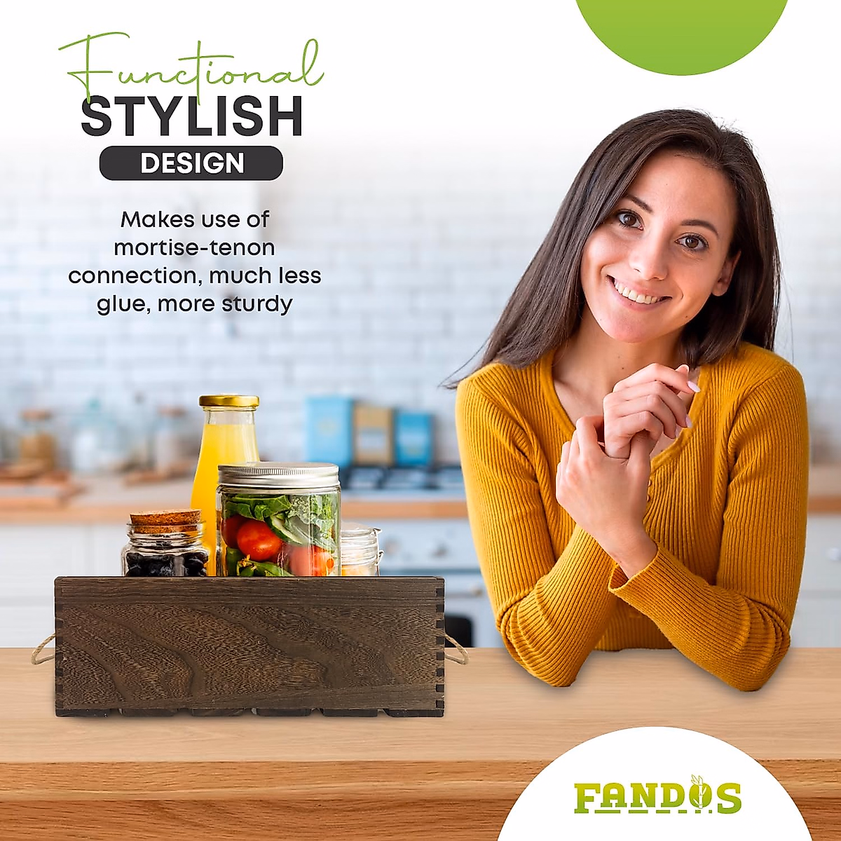 FANDOS Large Wooden Crates For Display -16x12x6in- Wall Mount Stackable Rustic Wooden Crate Boxes, Farmhouse Wooden Crates for Storage, Decorative Wooden Milk Crates for Decor /Artificial Crafts