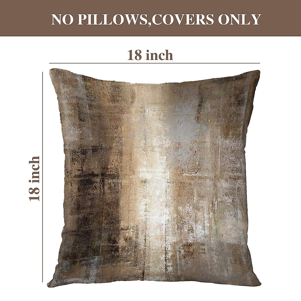 ONELZ Brown Throw Pillows and Grey Throw Pillows Decorative Pillow Covers for Couch Two Sides Printed, Fashion Style Zippered Cushion 18 X 18 Pillow Cover Set of 2,Brown and Grey