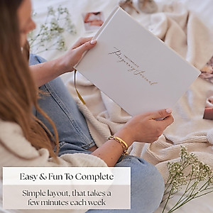 Pregnancy Journal For First Time Moms - Keepsake Memory Book Pregnancy Photo Journals - 40 Weekly Calendars Milestone Journey - 200 Page Baby Book Mom Gifts - Space For Ultrasound Photos & Tracking