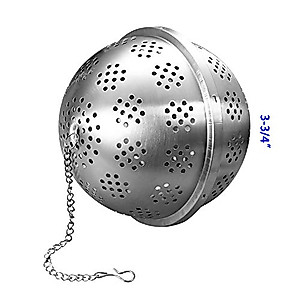 Spice Ball Extra Large For Cooking, Seasoning Ball, Spice Infuser, Tea Ball Filter, With Extended Chain Hook For Enhancing Soups, Stews, Cider, Wine, And Especially Brewing Large Quantities Of Tea