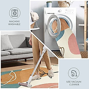 Wonnitar Boho Art Large Area Rug - Machine Washable 5x7 Rug for Living Room,Minimalist Lines Abstract Throw Mat for Bedroom,Non-Slip Mid Century Modern Aesthetic Carpet for Nursery Dining Room