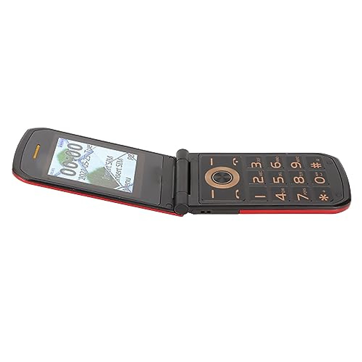 Senior Cell Phone, Flip Design, Dual Screens, Big Buttons, Clear Sound, SOS with GPS, 4G Unlocked (Red)