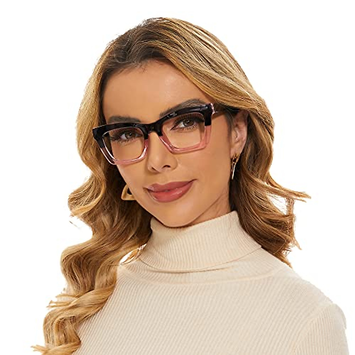 NaNaKo Oprah Style Reading Glasses for Women Blue Light Blocking Computer Reader Spring Hinge Stylish Square 4 Pack +1.75