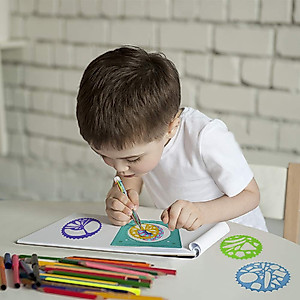 ArtCreativity Spiral Drawing Art Set for Kids - 7 Piece Kit - Includes 6-in-1 Color Pen, Drawing Templates and Sketching Pad - Unique Arts and Craft Supplies - Great Gift for Boys and Girls