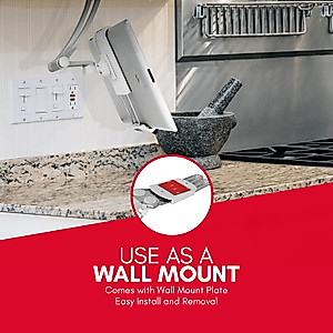 Macally 2-in-1 Kitchen Tablet Holder & Wall Mount iPad Stand / Under Cabinet Holder- Perfect for Recipe Reading on Countertop or Using on Office Desktop- Fits iPad Pro/Air Samsung Tab up to 7.5" Wide