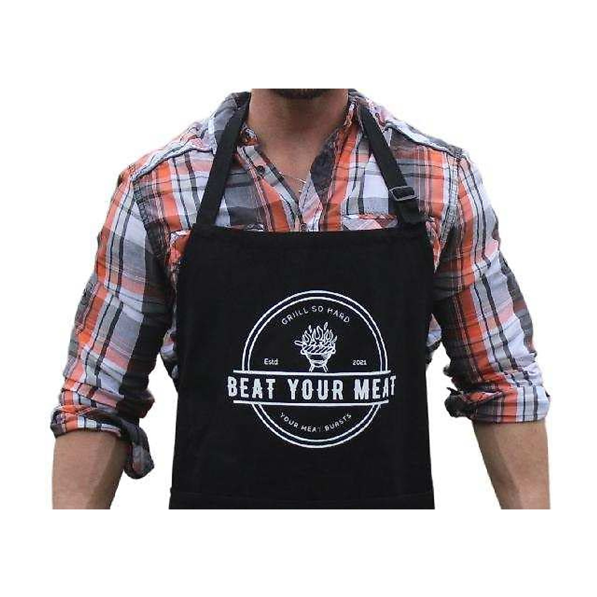 Beat Your Meat,Funny Aprons for Men, Women - Dad Gifts, Gifts for Men - Thanksgiving, Christmas, Birthday Gifts for Dad, Husband, Brother, Boyfriend, Mom - Cooking Grilling BBQ Chef Apron