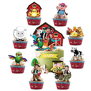 25Pack Lai Granja De Zenoon Cake Toppers Cupcake Toppers,Lai Granja De Zenoon Birthday Party Decoration Cake Decorations for Lai Granja De Zenoon party Supplies