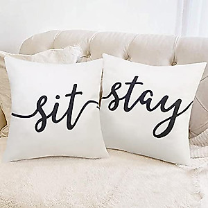 Pyonic Set of 2,Outdoor Waterproof Throw Pillow Covers,Square Pillow Covers Decorative Cushion Cover for Patio Garden Living Room Couch (White, 18X18)