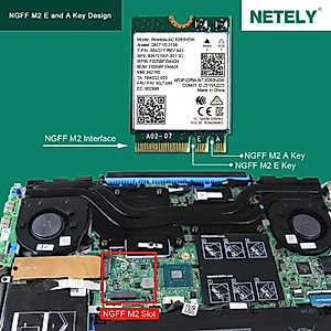 NETELY Wireless-AC 8260NGW NGFF M2 Interface 1200Mbps WiFi Adapter with Bluetooth 4.2, Intel Wireless-AC 8260NGW, Wireless-AC 2.4GHz 300Mbps & 5GHz 867Mbps WiFi Network Card (Wireless-AC 8260NGW)