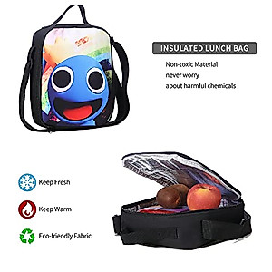 ZORRET Blue Friend Backpack For School Bookbag For Kids & Boys & Teen Girls 3 Pc Set Rucksack With Lunch Box & Pencil Case Kawaii Cute Waterproof Laptop Trave Backpack (17 Inch)