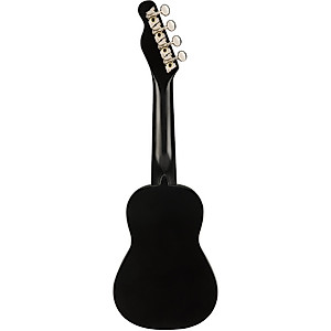 Fender Venice Soprano Ukulele - Black Bundle with Gig Bag, Tuner, and Austin Bazaar Instructional DVD