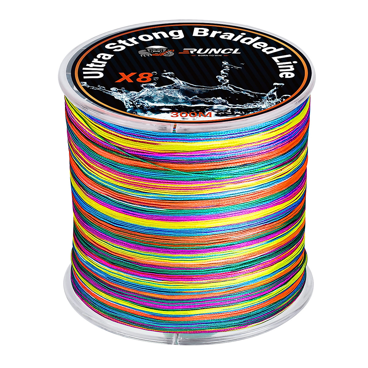 RUNCL Braided Fishing Line, 8 Strand Abrasion Resistant Fishing Line Braid, Super Durable, Smooth Casting, Zero Stretch, Smaller Diameter, Hi Vis, 328-1093 Yards, 12-100LB(40LB,328yds)