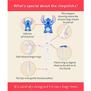 Stitch & Lightning McQueen Chopsticks for Right-handed Children Kids, 2 pairs