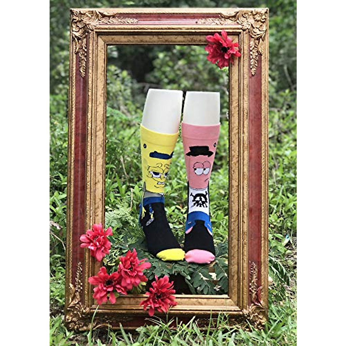 Odd Sox, SpongeBob and Patrick Hipster, Novelty Crew Socks, Wacky Crazy Fun 90s