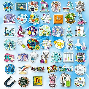 300PCS Science Stickers, 300PCS Natural Sciences Stickers Pack for Kids, Biology Chemistry Physics Math Experiment Waterproof Stickers for Student Teachers, Laboratory Decals for Laptop, Water Bottle,