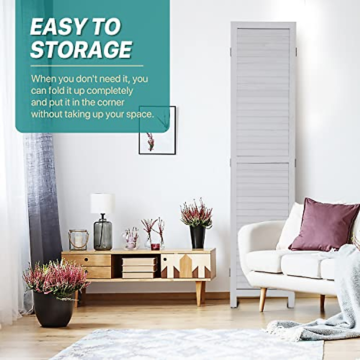 Room Dividers and Folding Privacy Screens, 3 Panel 69 Inch Tall Portable Room Seperating Divider, Handwork Solid Wood Room Divider Wall, Room Partitions and Dividers Freestanding for Home Office