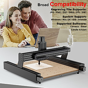 OUYANG CNC Router Machine, 3-Axis CNC Machine TTC 450 Working Area 18.1 x 18.1 x 3.1inch for Engraving, Cutting MDF, Acrylic, Solid Wood, Nylon, PCB, Carbon Fiberboard, etc