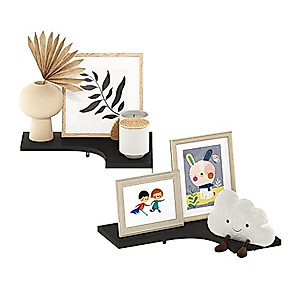 Furinno Rossi Wall Mounted Corner L-Shape Floating Display Shelves, Espresso