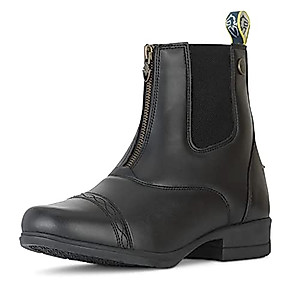 Shires Moretta Clio Paddock Boots – Faux Leather Black Horse Riding Boots for Women & Kids – Zip Paddock Equestrian Boots for Women w/Impact Support System – Shock Absorbing English Riding Boots